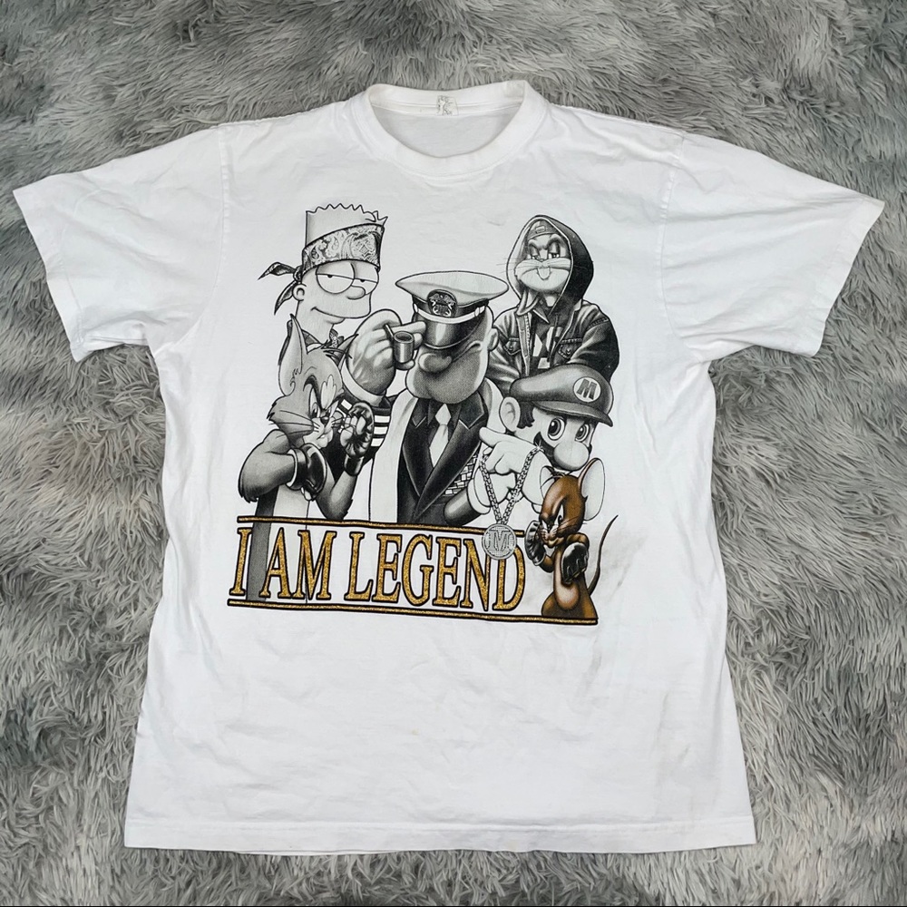 Vintage I Am Legend Bart Mario Tom Jerry Bugs Tee - Gem